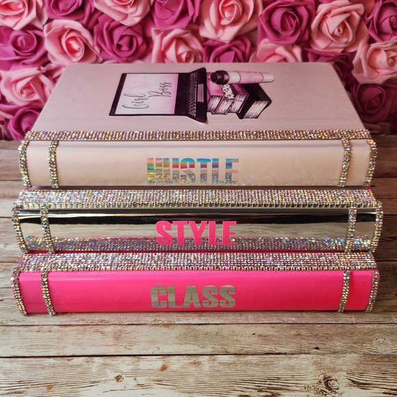 Accents | Glam Book Stack Set Of 3 Custom Coffee Table Decor Hot Pink ...